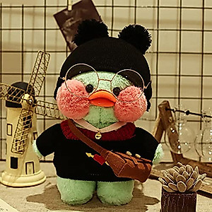 Big Duck Stuffed Animal Clothes Accessories 12 in Duck Plush Kawaii Stuffed Animal Toy with Glasses, Large Cute Plushies Super Soft Plush for Girls Boys, Softest Birthday Valentine Gift (Green)