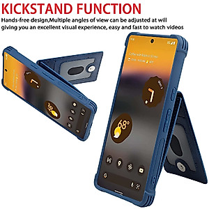 VANAVAGY Google Pixel 7 Wallet Case for Women and Men,Leather Magnetic Clasp Flip Folio Phone Cover with Credit Card Holder and Coin Pocket,Navy Navy Blue…