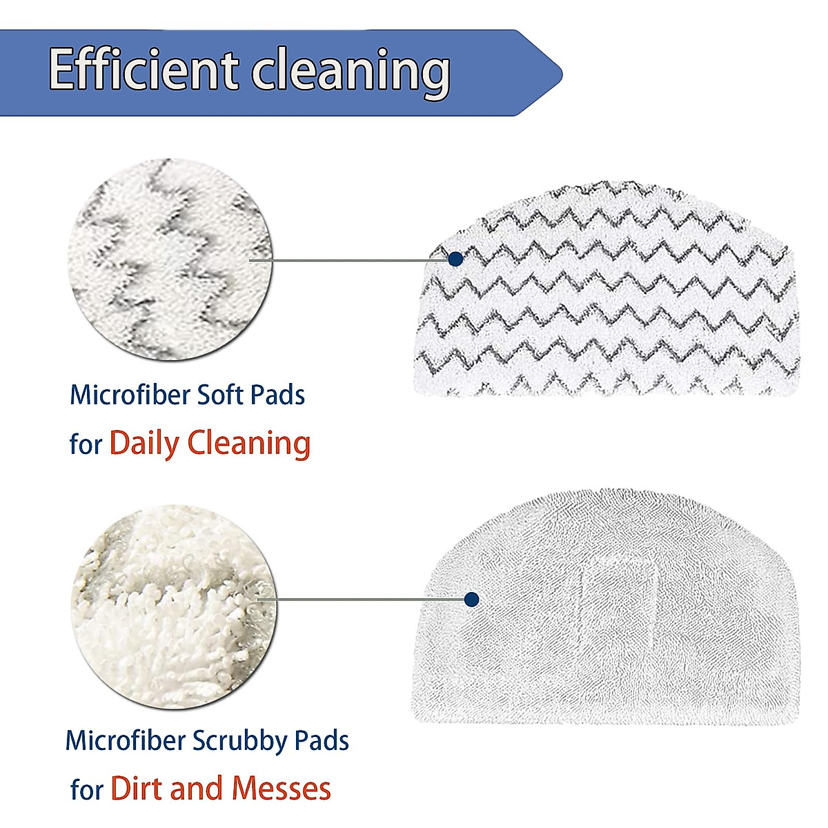 8 Pack Steam Mop Reusable Replacement Pads for Bissell Powerfresh Steam Mop 1940 1806 1544 2075 2685A 2181 2814 Series, Model 19402 19404 19408 19409 1940A 1940F 1940Q 1940T 1940W B0006 B0017 2075A