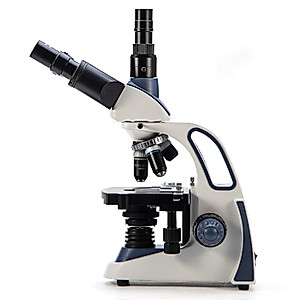 Swift Compound Trinocular Microscope SW380T,40X-2500X Magnification,Siedentopf Head,Two-Layer Mechanical Stage,with 1.3mp Camera and Software Windows/Mac Compatible