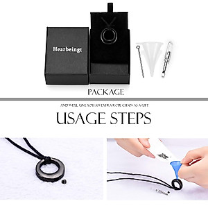 Hearbeingt Cremation Jewelry Urn Necklace for Ashes for Women Men, Circle of Life Eternity Memorial Pendant Ash Jewelry(Black&Silver)