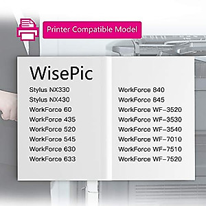 WisePic 3 Pack T126 Remanufacture Ink Cartridge Replacement for Epson 126 T126 for Workforce 435 520 545 635 645 845 WF-3520 WF-3530 WF-3540 WF-7010 WF-7510 WF-7520 Printer (1 Cyan,1 Magenta,1 Yellow)