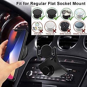 JCWINY CD Slot Car Grips Phone Holder for Collapsible Socket Grip, CD Car Mount Phone Holder for Pop Grip Stand Compatible with iPhone 14 12 13 11 Pro Max XR Xs X 8 7 Plus Galaxy Note10 9 S10