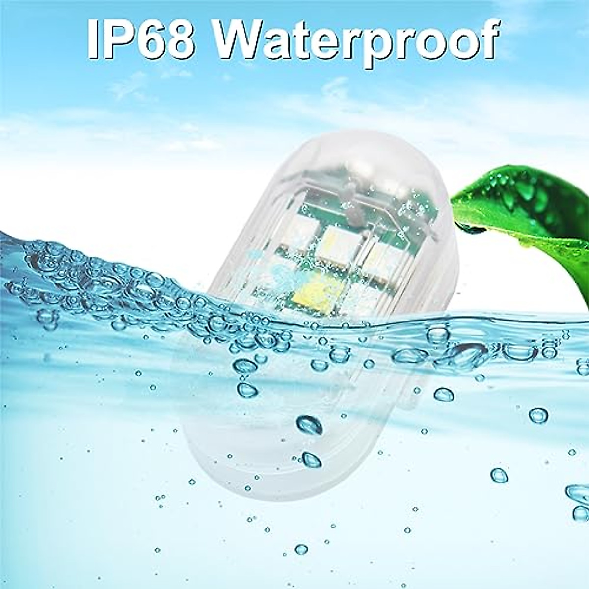 QVEVDACAR 4Pcs LED Anti-Collision Lights With Remote, 7 Colors USB Rechargeable Flashing Lights Wireless Led Strobe Lights for Cars Drone Aircraft Motorcycle Bike Emergency Warning Signal Lights