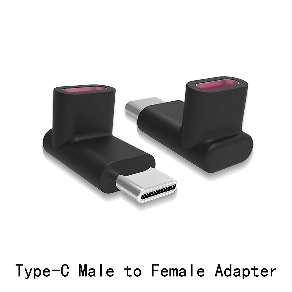 90 Degree Right Angle Type-C Male to Type-C Female Adapter 100W 40G,up and Down 90 Degree Type-c Plug to Jack Expansion Adapter is Suitable for Notebook Computers, Tablet Computers and Mobile Phones