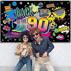 Irenare Back to The 90s Backdrop for Party Decorations 90s Retro Hanging Banner Background for Photography Hip Hop Graffiti Wall Decor Photo Back Props for 90s Themed Birthday Party 73 x 43 Inch