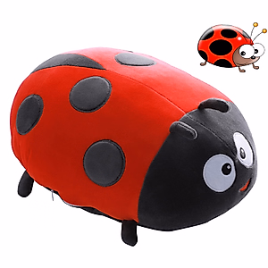 Cute 15.7 Inch Ladybug Stuffed Animals,Ladybird Plush Toys Pillow Anime Lady Beetle Plushie Hugging Pillow Ladybug Doll Gift for Kids and Lovers in Birthday, Christmas, Valentine's Day...