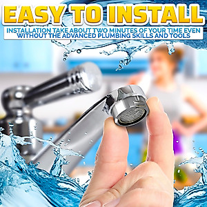 4Pcs Bathroom Faucet Aerator Replacement with Brass Shell - Kitchen Sink Aerator Faucet with Gasket - Kitchen Faucet Aerator Male Thread 15"/16" 24mm Bathroom Sink Aerator 2.2 GPM Faucet Aerator