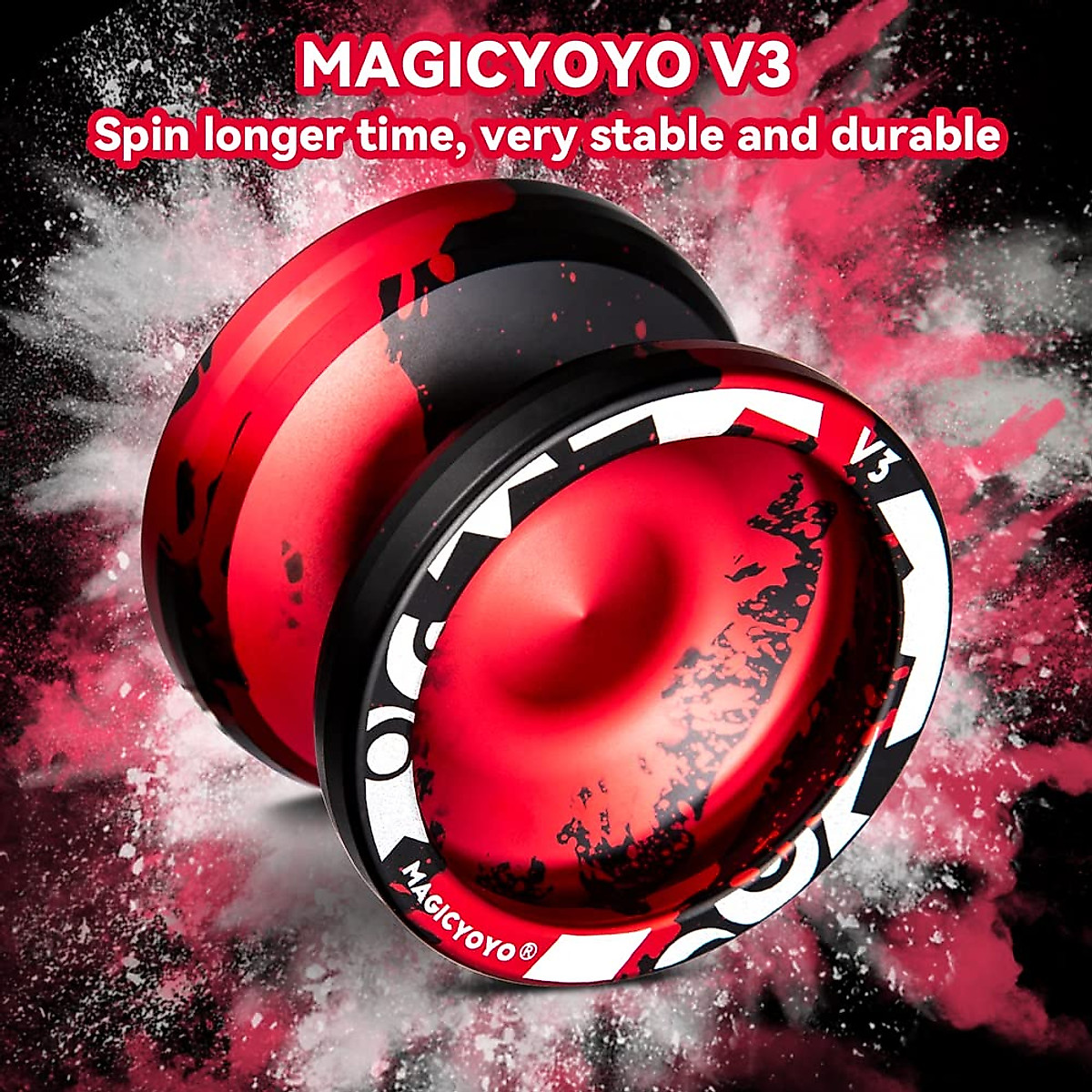 MAGICYOYO V3 Responsive Yoyo Pack of 2, Professional Dual Purpose Yoyo for Beginner, Metal Allloy Yoyo with KK Bearings + Removal Bearing Tool + Axle + 2 Bags + 12 Yoyo Strings