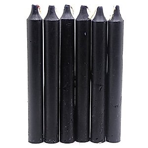Govinda - Taper Candle 6 Inch - Black- Pack of 36