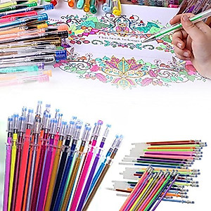 Slendima Sale! 0.8 mm Gel Pen Refills(48 Colors) Glitter Coloring Drawing Painting Marker for Children Adults Coloring Books Craft Doodling