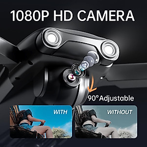 istone i5 Drone with 1080P HD FPV Camera,Foldable Drone for Kids and Adults with Brushless Motors,90° Adjustable Lens,Altitude Hold,Carrying Case,Gifts for Kids and Adults