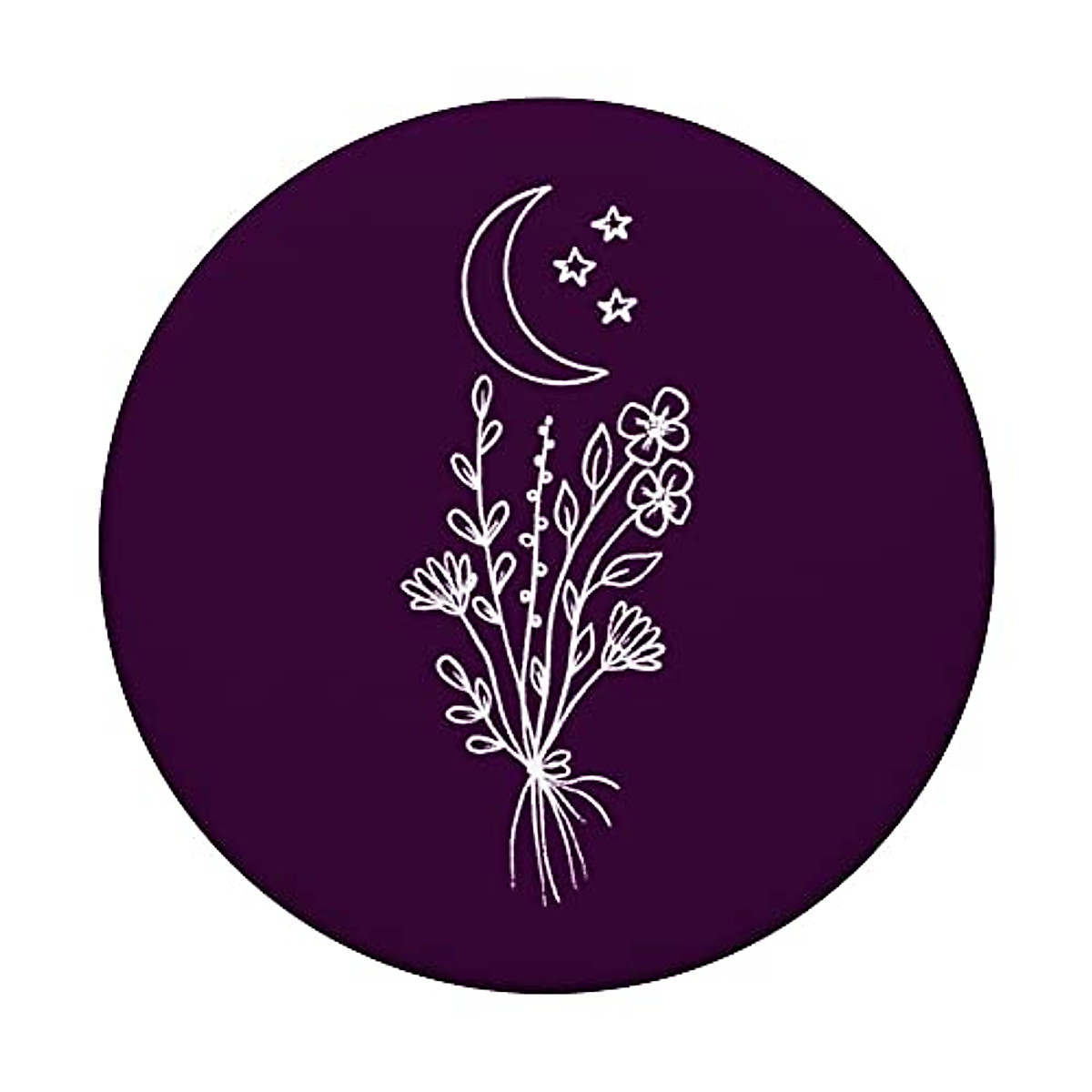Eggplant Dark Purple - Boho Moon Wildflower Floral PopSockets Swappable PopGrip