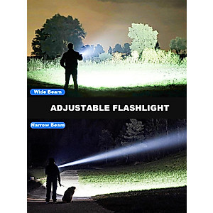 Flashlights High Lumen Rechargeable, 990,000 Lumens Super Bright LED Flashlight, High Powered Flash Light with 5000 mAh Capacity, Waterproof Handheld Flashlight for Camping Hiking(2 Pack)
