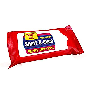 Shart Be Gone Surprise Stripe Wipes - Funny Moist Wipes for Teens and Adults - Travel Size