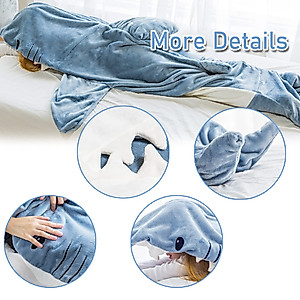 Shark Blanket - Shark Blanket Hoodie Adult,Wearable Shark Blanket Adult or Shark Sleeping Bag,Super Soft Cozy Flannel (XXXL)