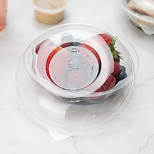 Restaurantware LIDS ONLY: Thermo Tek Lids For 8-12- 16-Ounce Disposable Salad Bowls500 Round Deli Bowl Lids - Bowls Sold Separately Air-Tight Clear Plastic Salad Container Bowl Lids