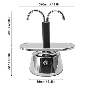 GOWENIC 2 Cup Stovetop Espresso Maker, Moka Pot Classic Italian Coffee Maker Espresso Maker Stovetop, 100ML Double Head Stainless Steel, DIY Conduit Coffee Pot