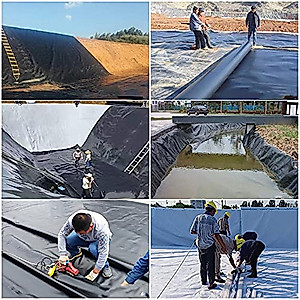 SANJIANG Pond Liner, Black Heavy Duty Pond Liner Protection for Fish Ponds, Streams Fountains and Water Garden,12x9m