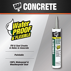 DAPConcrete Watertight Filler and Sealent 10.1 ounce Gray and Sika - Sikacryl - Gray - Ready-Mix Concrete Patch - for Repairing spalls and Cracks in Concrete and Masonry - Textured - 1 qt