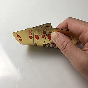 MSTICORA Gold Foil Poker Set - US Dollar Playing Cards - Plastic Playing Cards - Casino Cards(Gold 1 Deck)