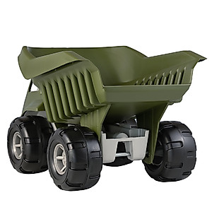 TimMee Big Military Dump Truck with 6pc Jumbo Army Men Olive Green - USA Made