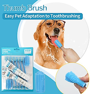 HOP Dog Toothbrush 10PCS Cats Dogs Dental Care Soft Bristles Finger Toothbrush Set Toothpaste Fresh Breath Dog Oral Care Kit Suitable for All Pets Home of Paws
