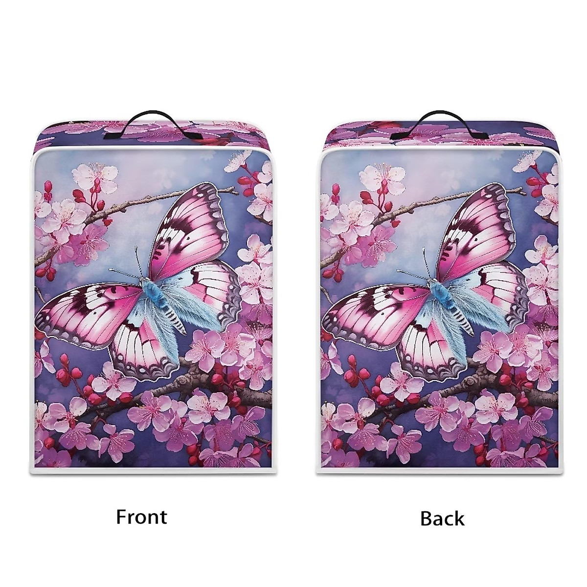 Flashideas Pink Butterfly Coffee Machine Dust Cover Dust Protection Coffee Maker Appliance Cover for Kitche with Top Handle Home Kitchen Decor Tabletop Decorations Gifts for Friends