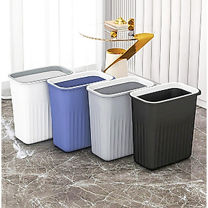 Elsjoy 4 Pack 2 Gallon Plastic Trash Can, Slim Waste Basket Bathroom Small Garbage Can, Rectangular Trash Bin for Office, Kitchen, Bedroom