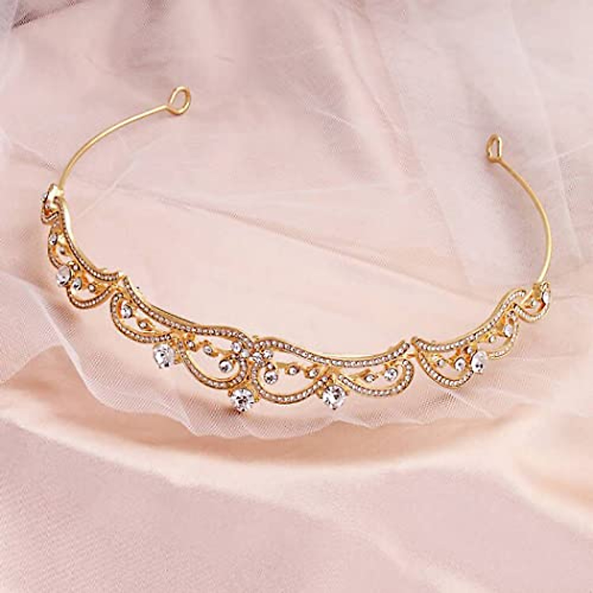 Uongeod Rhinestone Crown Crystal Bridal Tiara Princess Crown Birthday Crown Tiaras and Crowns for Women and Girls-Gold
