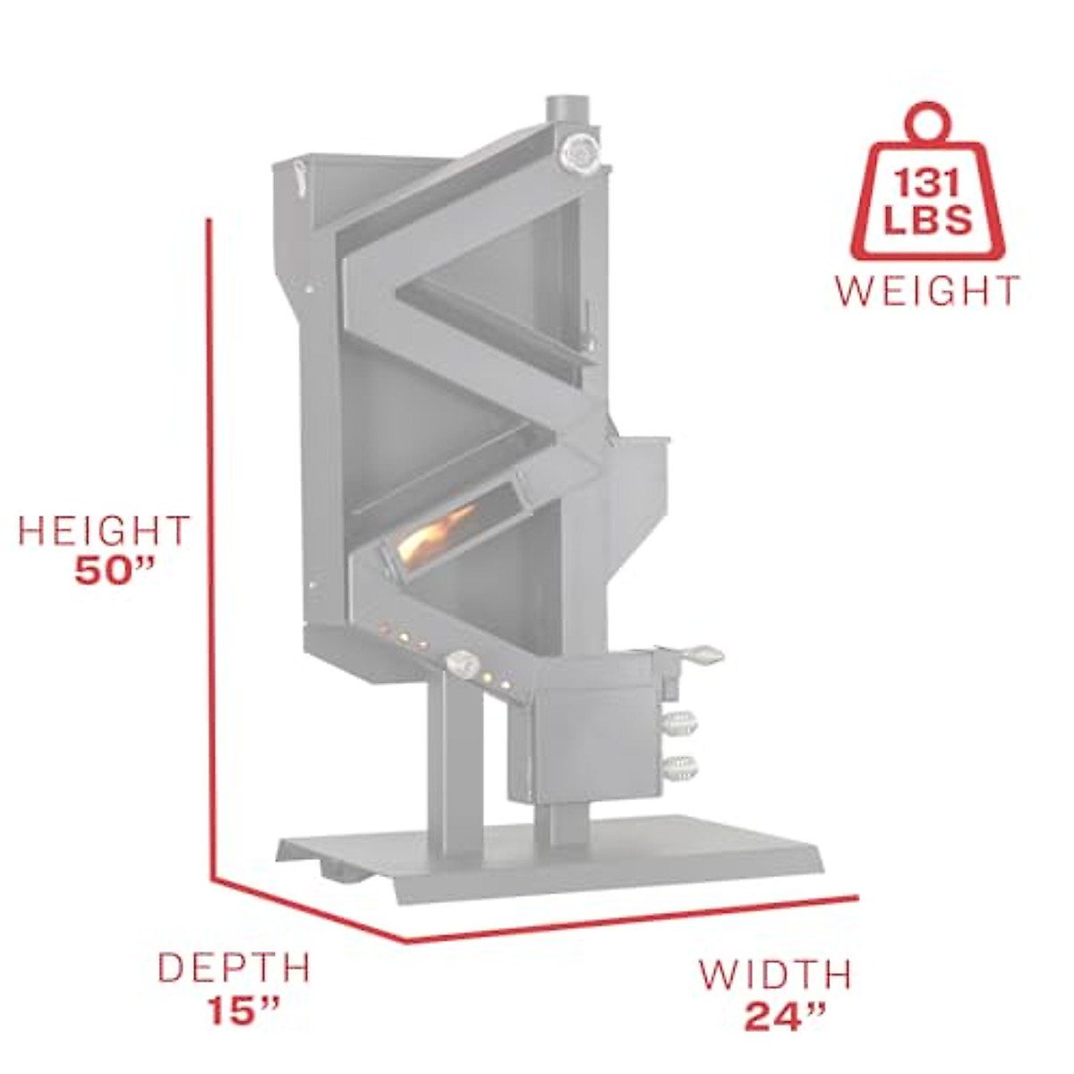 US Stove Company US GW1949 Wiseway Non-Electric Pellet Stove, 60 lbs Hopper, Black