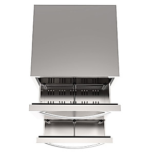 REALONE 24 Inch Under Counter Refrigerator, Stainless Steel Built-in Freestanding Double Drawers Fridge, Beverage Fridge Refrigerator, Digital Display Weatherproof for Outdoor Commercial Home Use