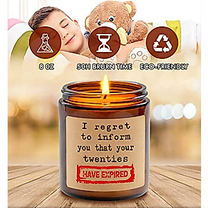 I Regret to Inform You That Your Twenties Have Expired - Funny 30Th Birthday Gifts for Women Or Men - Lavender Scented Candles - Soy Candles