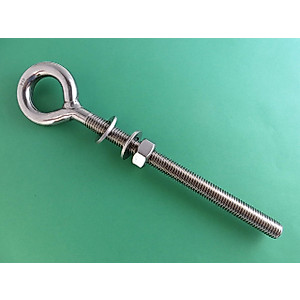 US STAINLESS 2 Pieces Stainless Steel 316 M12 Eye Bolt 12mm x 150mm Bolt Marine Grade Pitch of 1.75