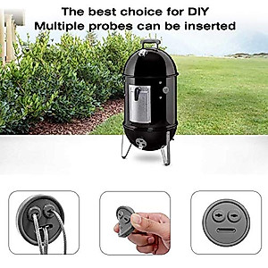 Entsong 4-Pack Thermometer and Probe Grommet for BBQ Grill, Compatible with Weber 85037 Smokey Mountain Cookers, and Other Grills DIY Sensor Port