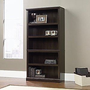 Sauder Miscellaneous 3 tier Storage Bookcase, Cinnamon Cherry finish