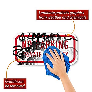 SmartSign - K-4232-EG-06x12-D5 "No Parking - Private Property" Sign | 6" x 12" 3M Engineer Grade Reflective Aluminum