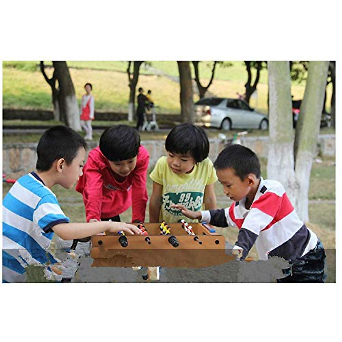 Foosball Table,Wooden Mini Tabletop Billiard Game,Easily Assemble Soccer Tabletop Competition Game,Tabletop Puzzle Finger Battle Athletic Soccer Football Game,Soccer Table for Arcades,for Family Game