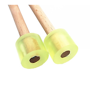 TUOREN 8.3" Rubber Head Percussion Mallets Sticks for Playing Tenor Steelpan, Steel Tongue Drum, W/Wooden Handle
