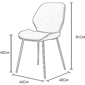 Chairs Modern Dining Chairs Set of 6 PU Leather High Back Padded Soft Seat Sturdy Metal Legs for Living Room Dining Chairs (Color:Dark Gray)