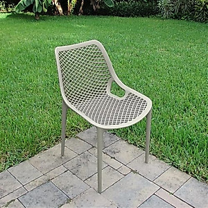 Compamia Air Outdoor Patio Dining Chair in Taupe (Set of 2)