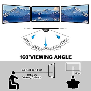 60" Projector Screen, 60inch Small 16:9 HD Foldable Anti-Crease Video Projection Screen, Portable 4:3 Outdoor Indoor Home Theater Movie Projector Curtain Fit for Party Camping Movie Bedroom