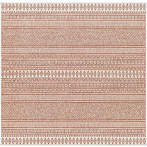 Hauteloom Howie Hallway, Kitchen Patio Outdoor Runner Rug - Beige, Orange, Brown - 2'7" x 12'