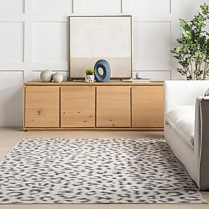 nuLOOM Mason Machine Washable Contemporary Leopard Print Area Rug, 4' x 6', Grey, Rectangular, 0.1" Thick