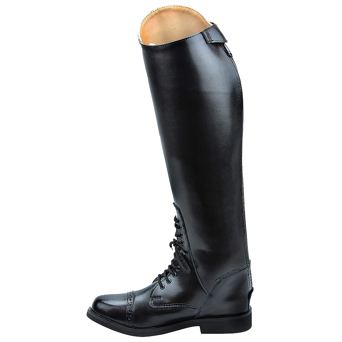 Hispar Women Ladies Victory Leather English Field Boots Horse Back Riding Equestrian - Black 10 WIDE CALF