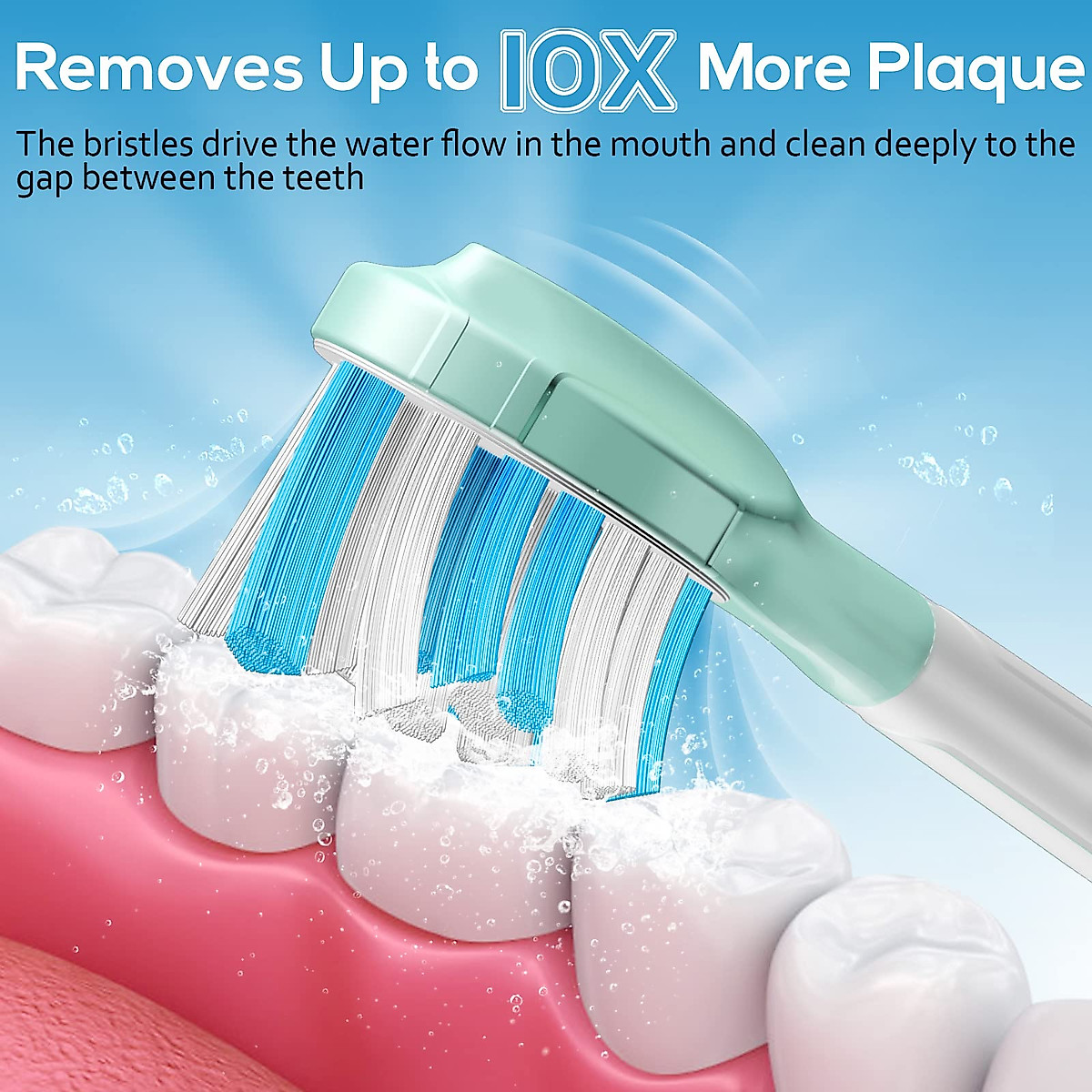 Aoremon Replacement Toothbrush Heads for Philips Sonicare C3 Premium Plaque Control HX9044/65 G3 Premium Gum Care HX9054/65, 6 Brush Heads, White