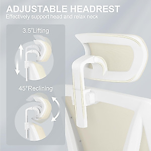 Misolant Ergonomic Office Chair with Footrest, Ergonomic Desk Chair with Adjustable 2D Lumbar Support, High Back Office Chair with Adjustable Headrest, Comfortable Executive Office Chair