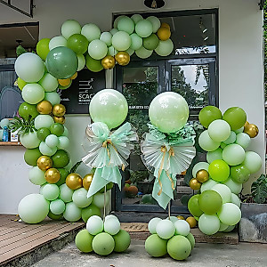 Balloon Stand Set of 2, 7ft Adjustable Metal Balloon column Stand kit for Birthday, Wedding, Baby Shower, and Graduation Party