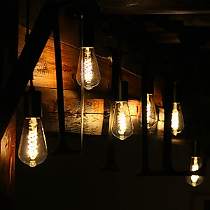 MYEMITTING Dimmable ST58 LED Edison Bulbs, 6W Equivalent to 60W Vintage Light Bulbs, E26 Base 2700K ST58/ST19 LED Bulbs, Antique Flexible Spiral LED Filament Light Bulbs - Clear Glass 6Pack