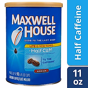 MAXWELL HOUSE Half Caff Medium Roast Ground Coffee 11 oz Canisters ( Pack of 3)